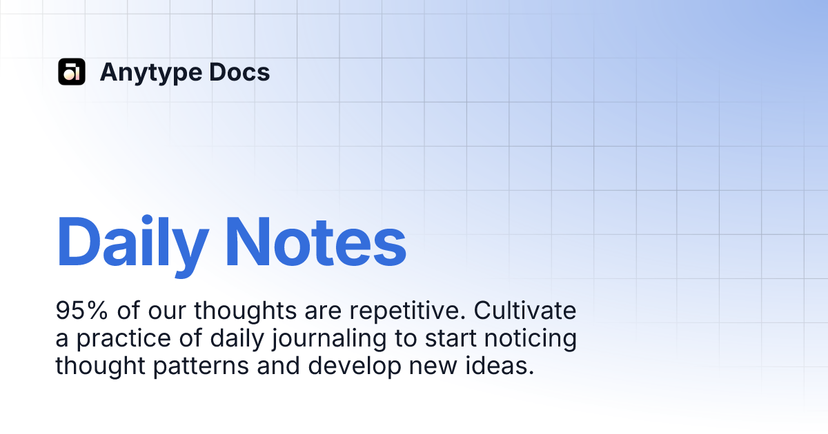 Daily Notes | Anytype Docs